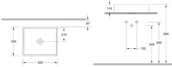 Isvea - Umyvadlo na desku PURITY 50x42 cm keramika/bílá