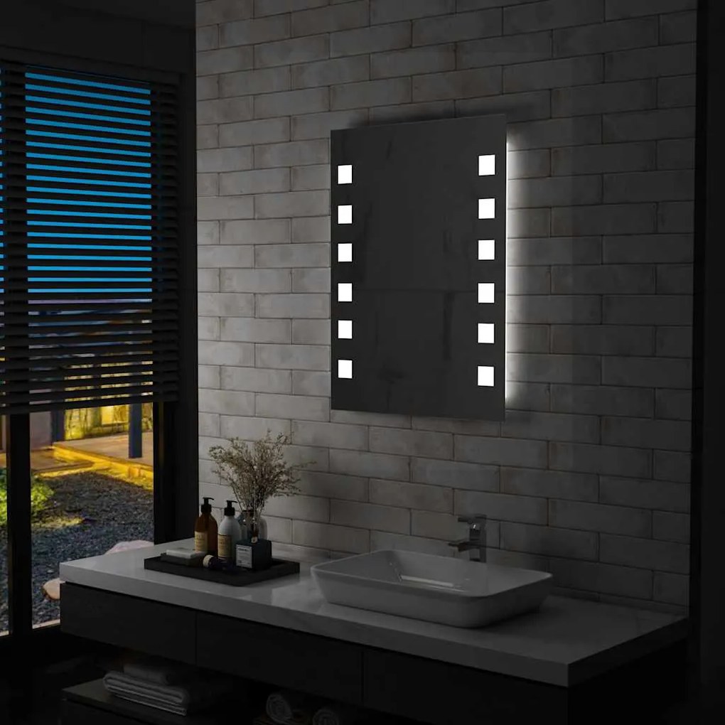 Koupelnové nástěnné zrcadlo s LED osvětlením 60 x 80 cm 144700