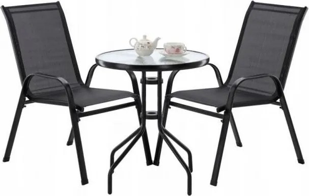 Zahradní balkónový set STELA černý