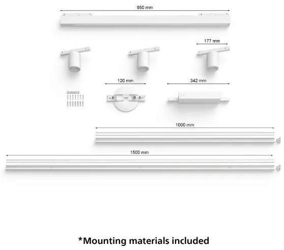 Philips-SADA 4xLED RGB Stmívatelné svítidlo do lištového systému Hue LED RGB/44,6W/230V