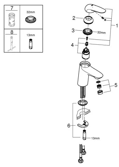 GROHE 23715003 - Umyvadlová baterie EUROSTYLE velikost S lesklý chrom