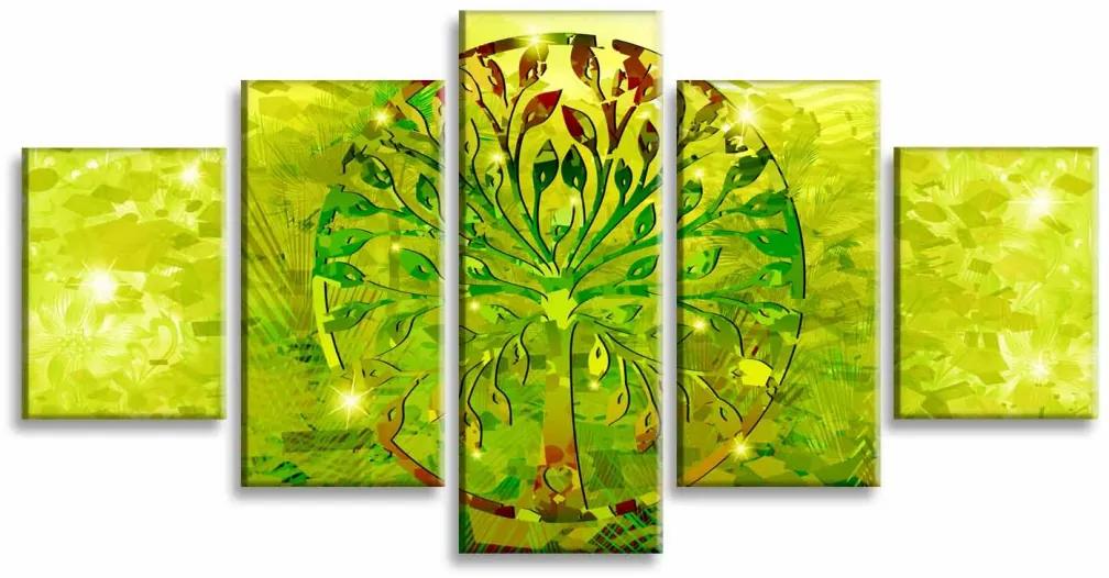Malvis ® Pětidílný obraz Abstraktní strom Velikost: 150x80 cm