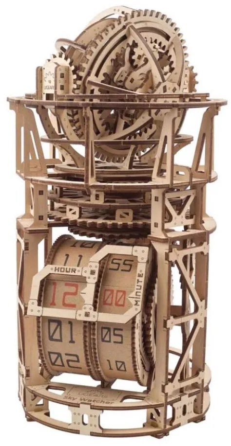 Ugears - 3D dřevěné mechanické puzzle Hodinový strojek s tourbillonem