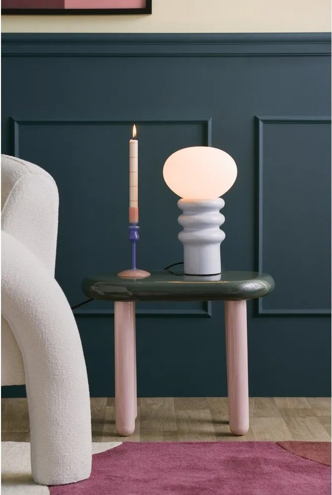 Světle modrá keramická stolní lampa (výška 33,5 cm) Catania Aro – Leitmotiv