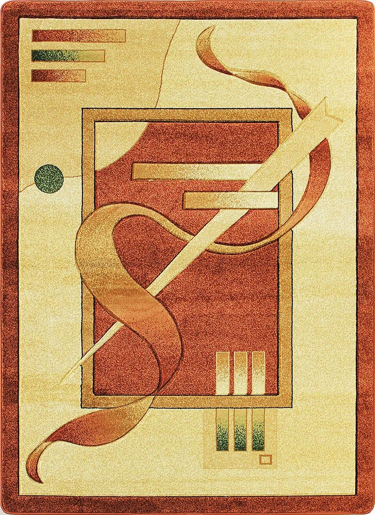 Berfin Dywany, Kusový koberec Adora 7052 V (Vizon), 140x190, oranžová, chodba / předsíň