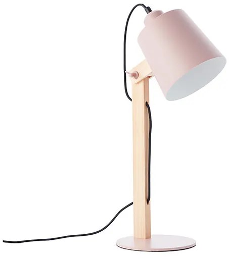 Brilliant92716/17 Stolní lampa SWIVEL růžová + dřevo
