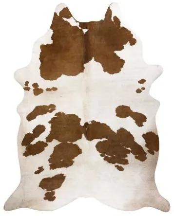 Dywany Luszczow Umělá hovězí kůže, G5069-2 bílá hnědý kůže Rozměr koberce: 155 x 195 cm