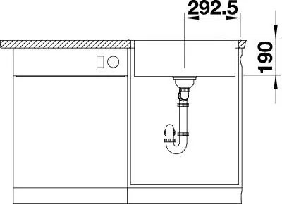 Blanco Legra 6, silgranitový dřez 585x500x190 mm, 1-komorový, černá, 526084