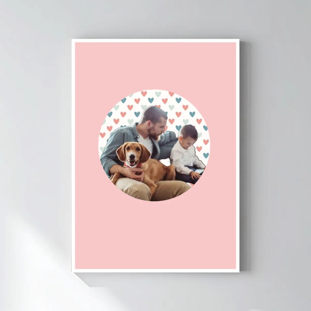 Personalizovaný magický fotoobraz v rámu - 50x70 - výřez fotky na podkladu