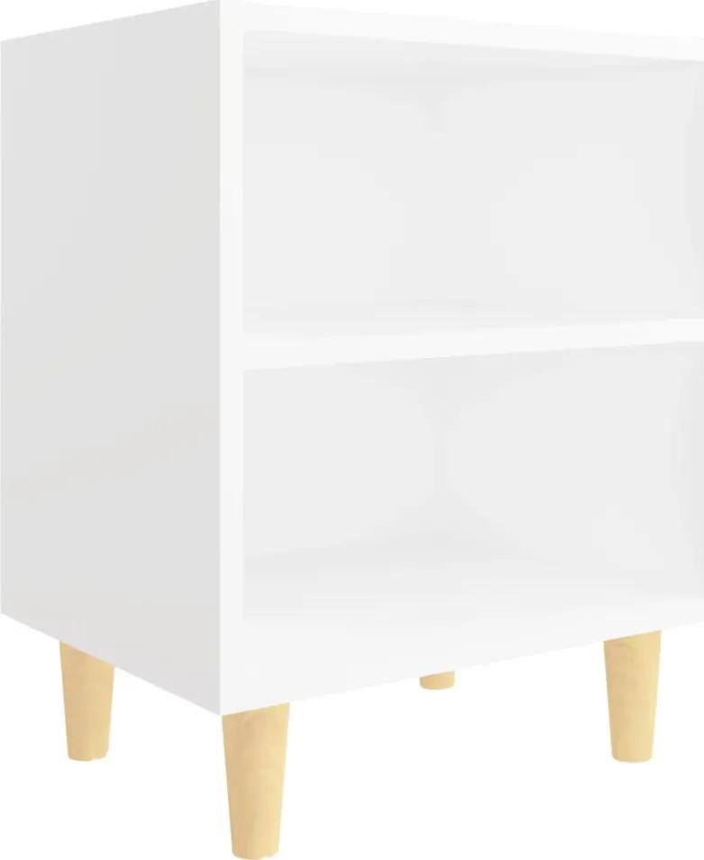 vidaXL Noční stolek s masivními dřevěnými nohami 40 x 30 x 50 cm [805779] Barva: Černá