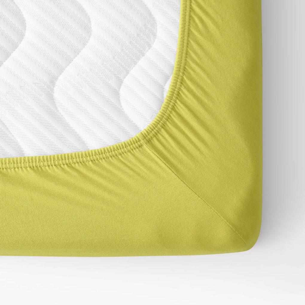 Goldea prostěradlo jersey exclusive pro vysoké matrace - pistáciově zelené 90 x 200 cm