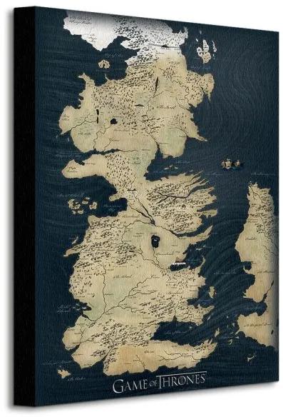 Art Group Obraz na plátně Game of Thrones (Map) Velikost: 30 x 40 cm