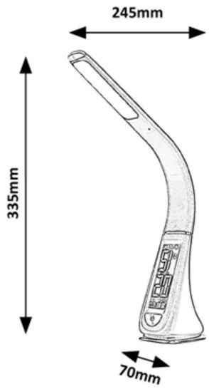 Rabalux - LED Stmívatelná dotyková stolní lampa s displejem LED/5W/230V černá