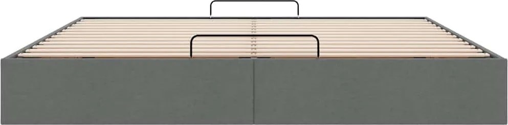 Osmanský rám postele bez matrací tmavě šedá 200x200 cm textil 3310904