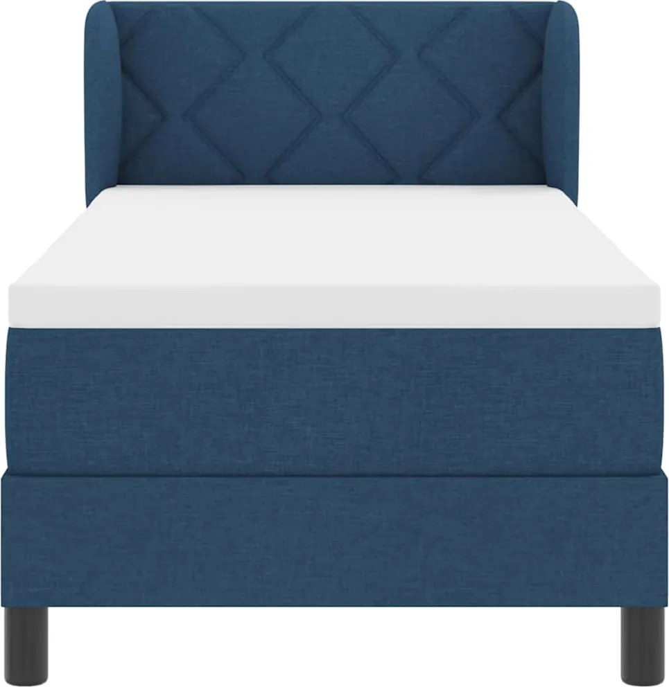 Postel s boxspringem s čelo Modrá 80 x 200 cm textil 3340058