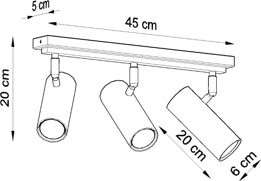 Sollux Lighting Stropní svítidlo DIREZIONE 3 bílé