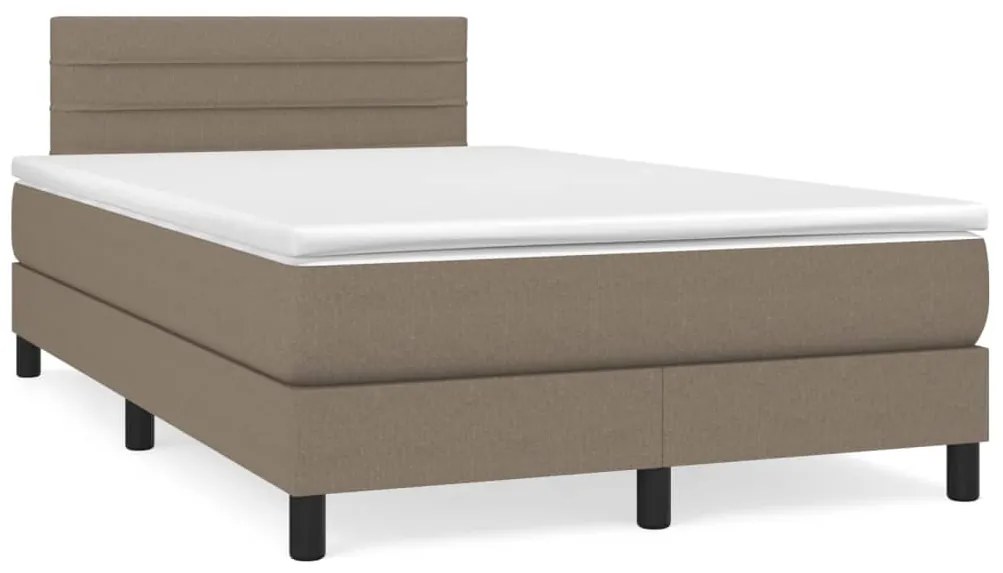 Box spring postel s matrací a LED taupe 120x190 cm textil