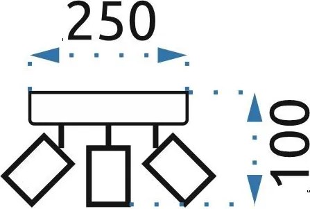Toolight - Stropní lampa 3-ramenná 3xE27 60W APP700-3C, chromová, OSW-05209
