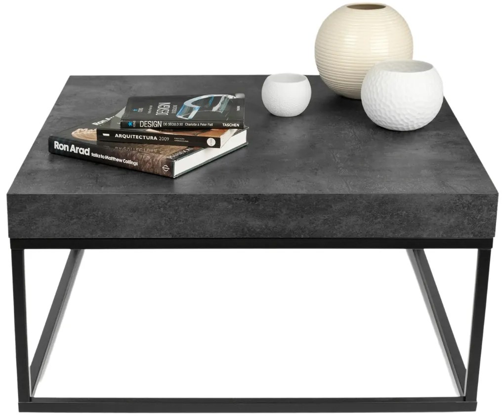 Betonově šedý konferenční stolek TEMAHOME Petra 75 x 75 cm