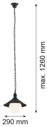 Argon 3285 - Venkovní lustr ERBA BIS 1xE27/60W/230V