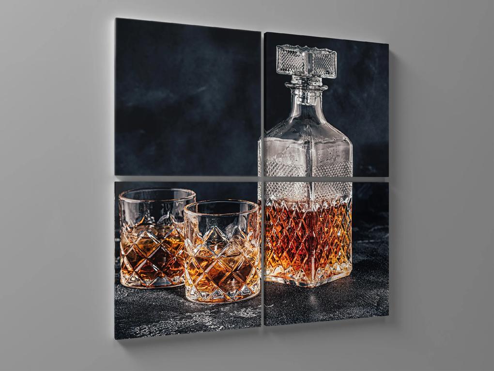 Liox Obraz karafa a whiskey Rozměr: 90 x 90 cm