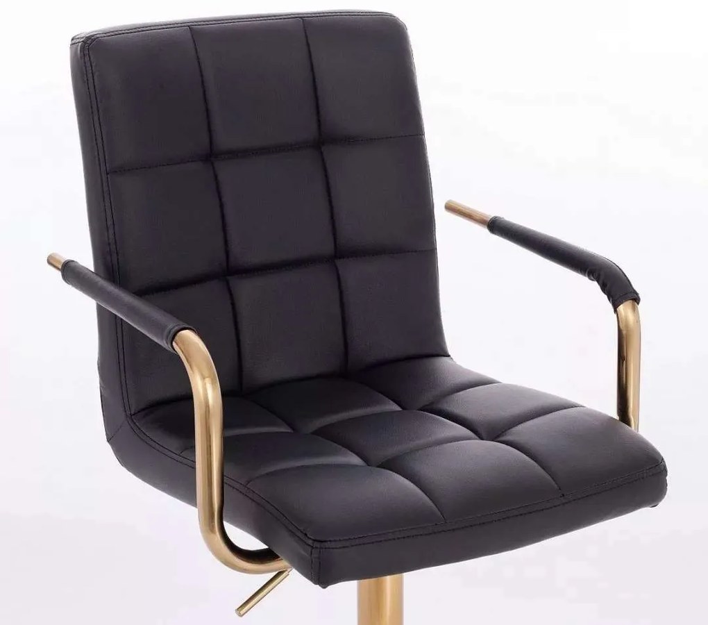 LuxuryForm DESIGN Otočná židle VERONA GOLD na černém talíři - černá