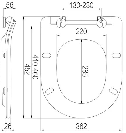 Sapho - Záchodové prkénko SoftClose EDITA bílá