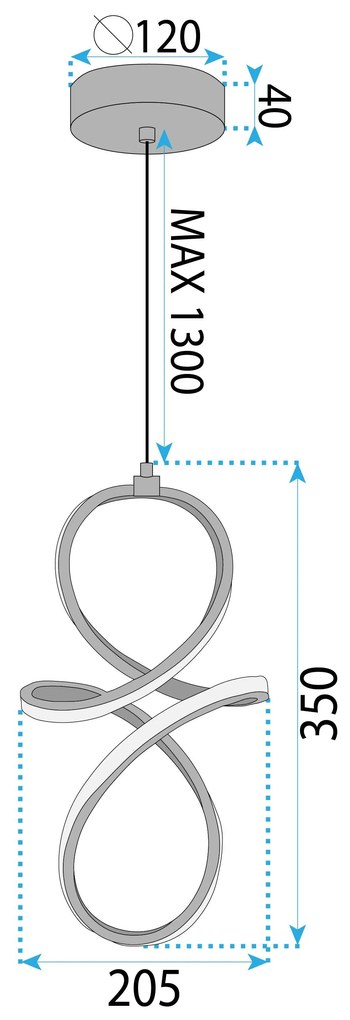 Toolight Závěsné LED osvětlení E48 LHJ091-1CP zlaté