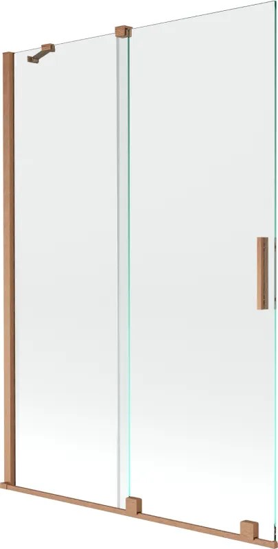 Mexen Velar, 2-křídlová posuvná vanová zástěna 120 x 150 cm, 8mm čiré sklo, měděná matná, 896-120-000-01-65