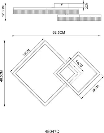 Globo 48047D - LED Stropní svítidlo ZARA LED/24W/230V 3000K 46,5x62,5 cm