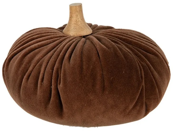 Hnědá textilní dekorace dýně Pumpkin XL - Ø 20*14 cm