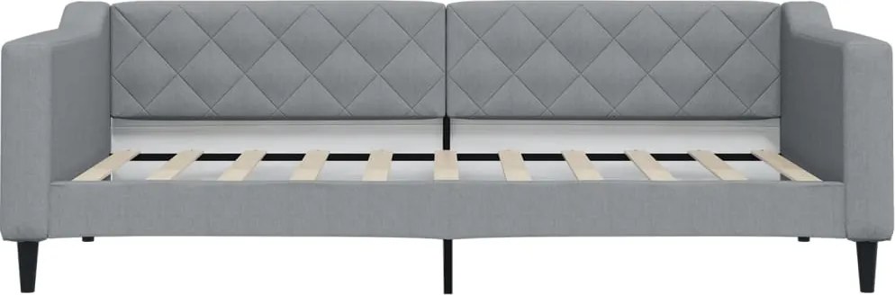 Válenda s přistýlkou a zásuvkami světle šedá 90 x 190 cm textil 3197472