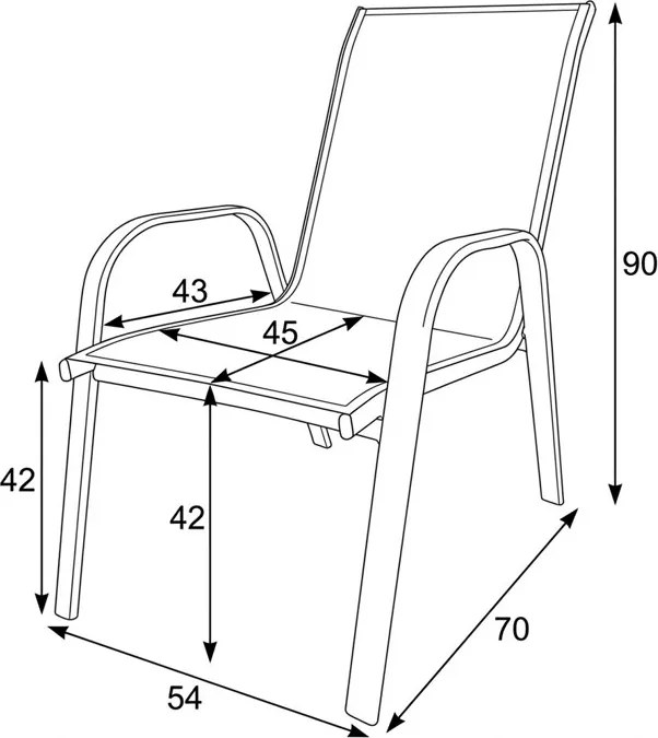 Zahradní židle SUNGARDEN - kov, síťovina, více barev Barva: Béžová