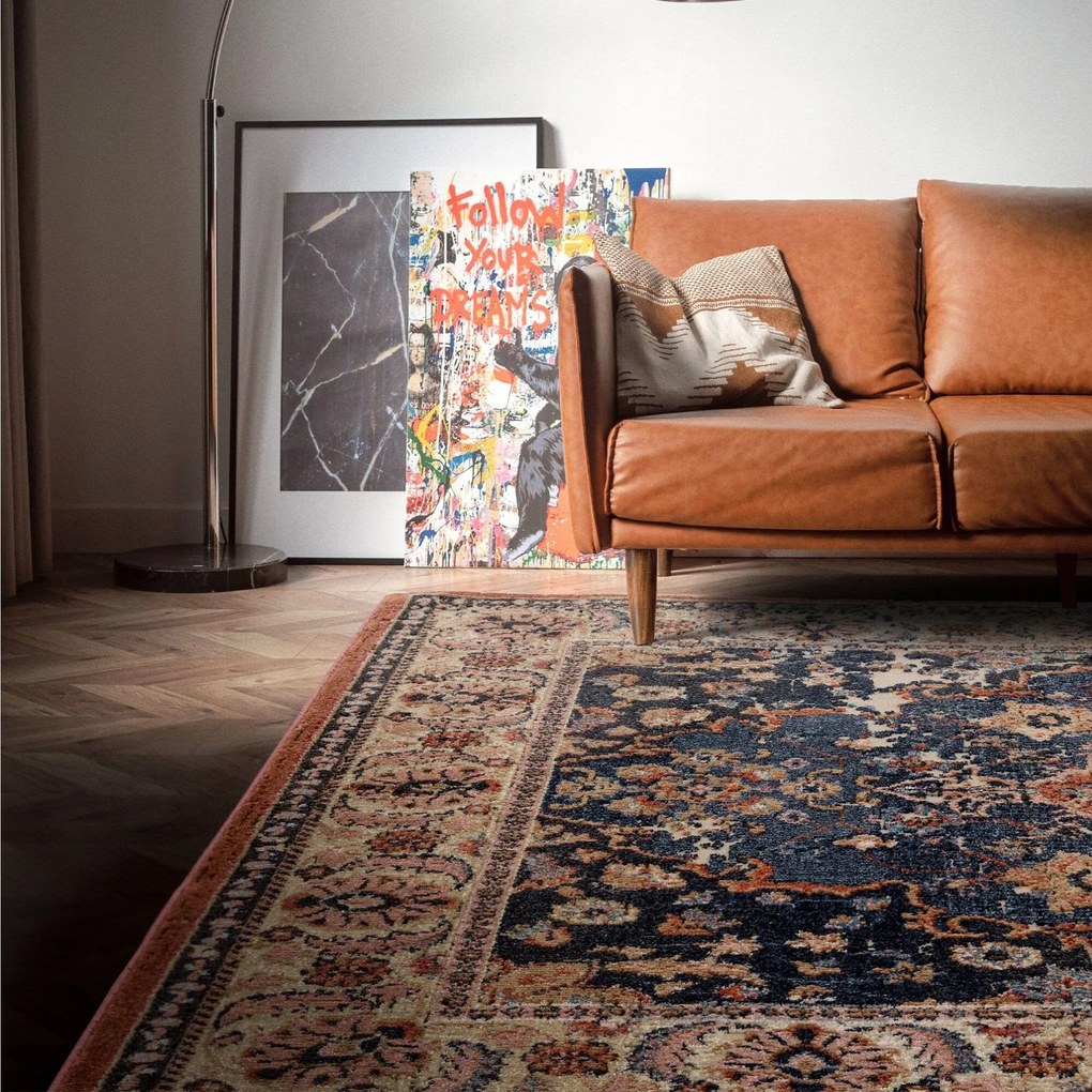 Modrý koberec Cure Blue Retro Rozměry: 155x230 cm