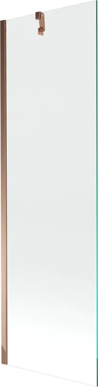 Mexen Next, vanová zástěna 1-křídlová 60 x 150 cm, fixní křídlo, 6 mm čiré sklo, růžové zlato profil, 895-060-000-00-00-60