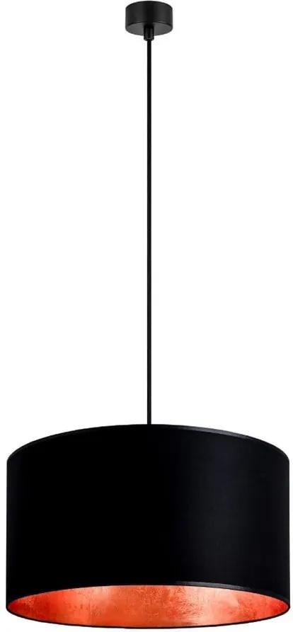 Černé závěsné svítidlo s vnitřkem v měděné barvě Sotto Luce Mika, ⌀ 50 cm