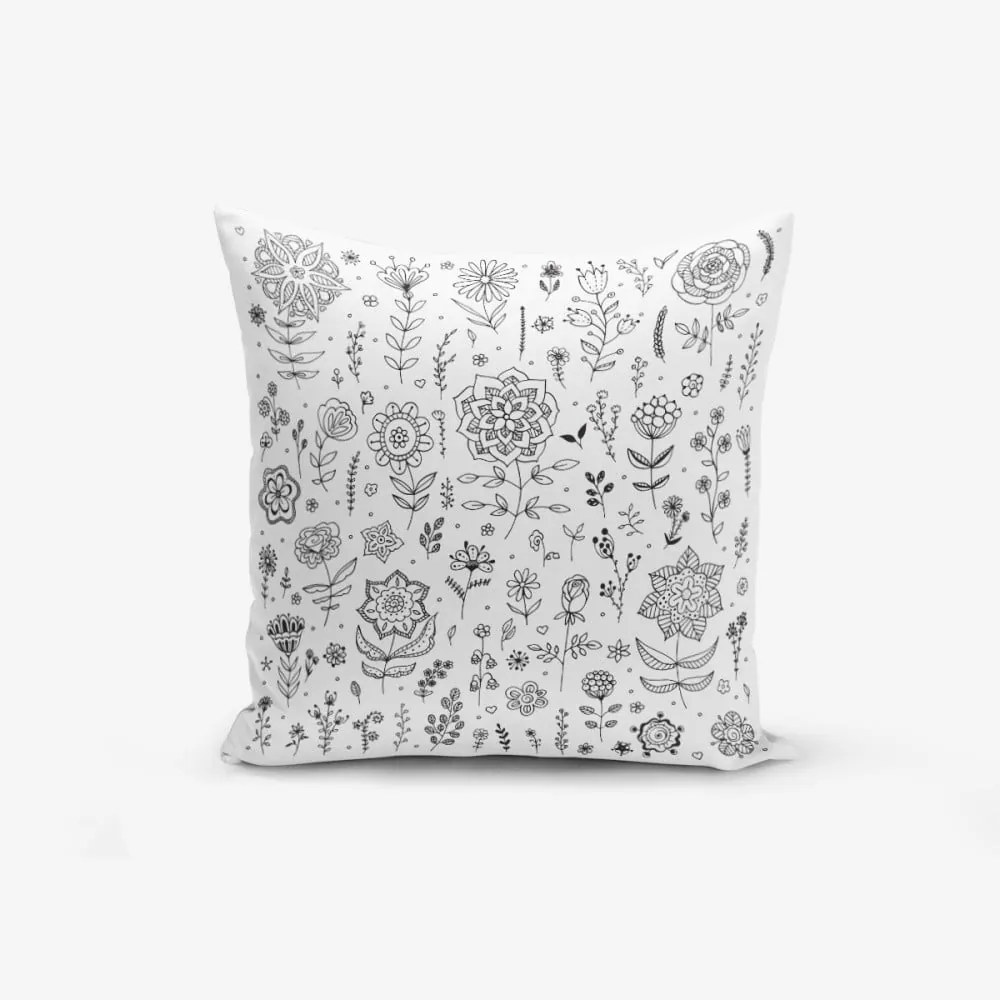 Povlak na polštář s příměsí bavlny Minimalist Cushion Covers Flower, 45 x 45 cm