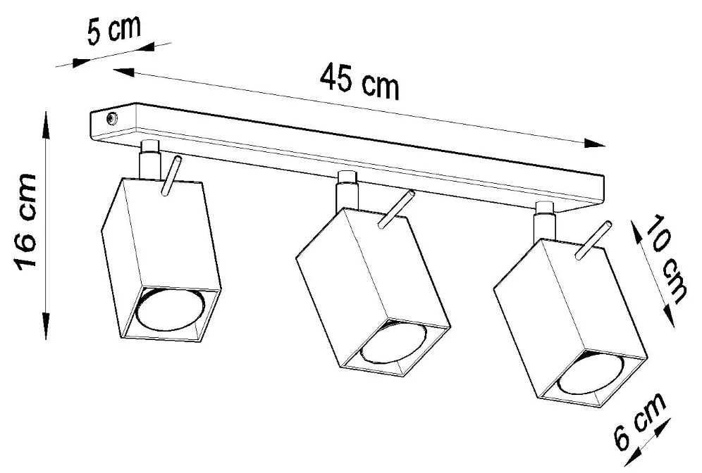 Sollux Lighting Stropní svítidlo MERIDA 3 Černá