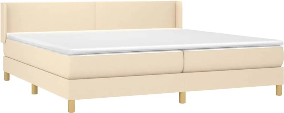 Box spring postel s matrací krémová 200x200 cm textil 3130142