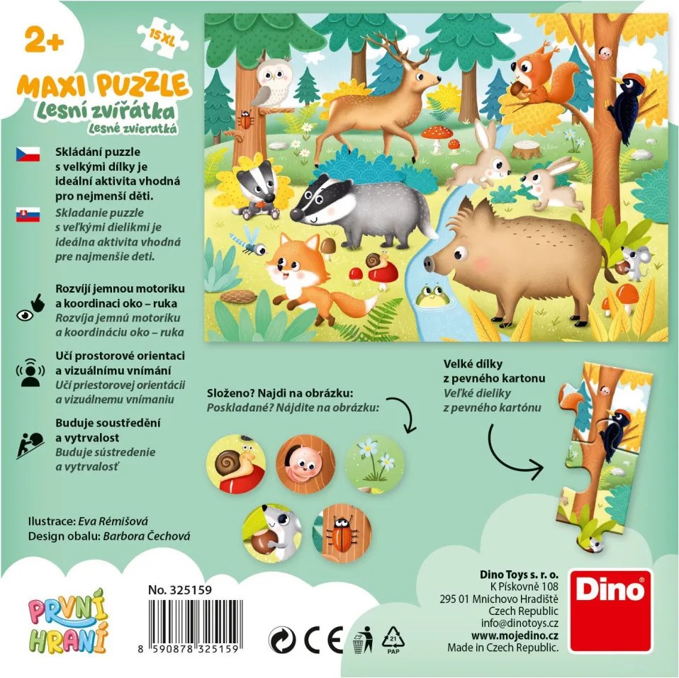 Dino První hraní Lesní zvířátka maxi puzzle 15 dílků