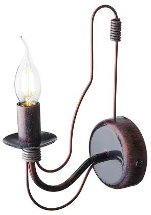 Light for home - Kovové klasické nástěnné svítidlo černé lesklé 30301 