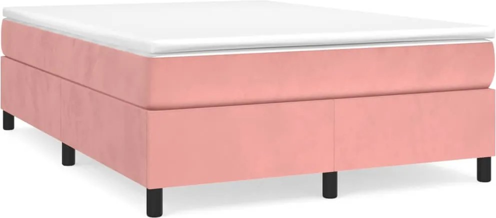 Rám postele s boxspringem růžový 140 x 200 cm samet 3121125