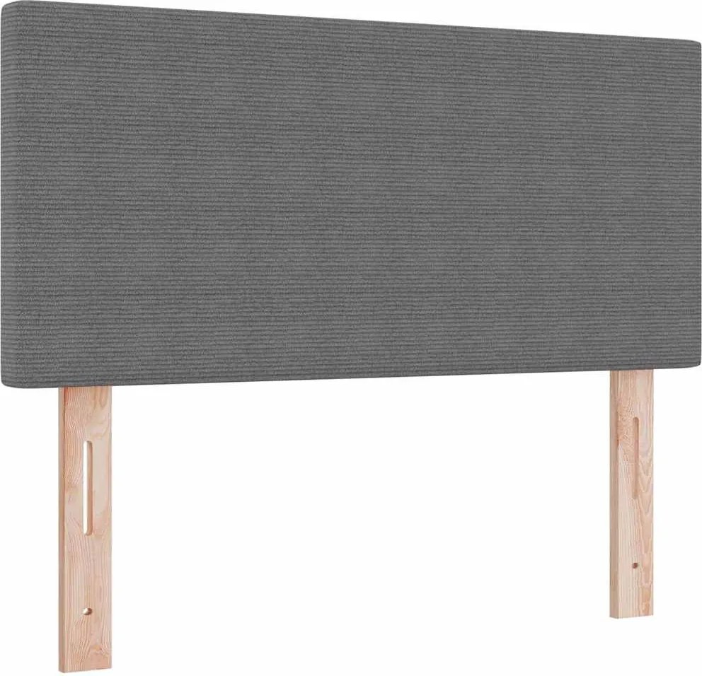 Postel s boxspringem s čelo Světle šedá a bílá 100 x 200 cm 3337499