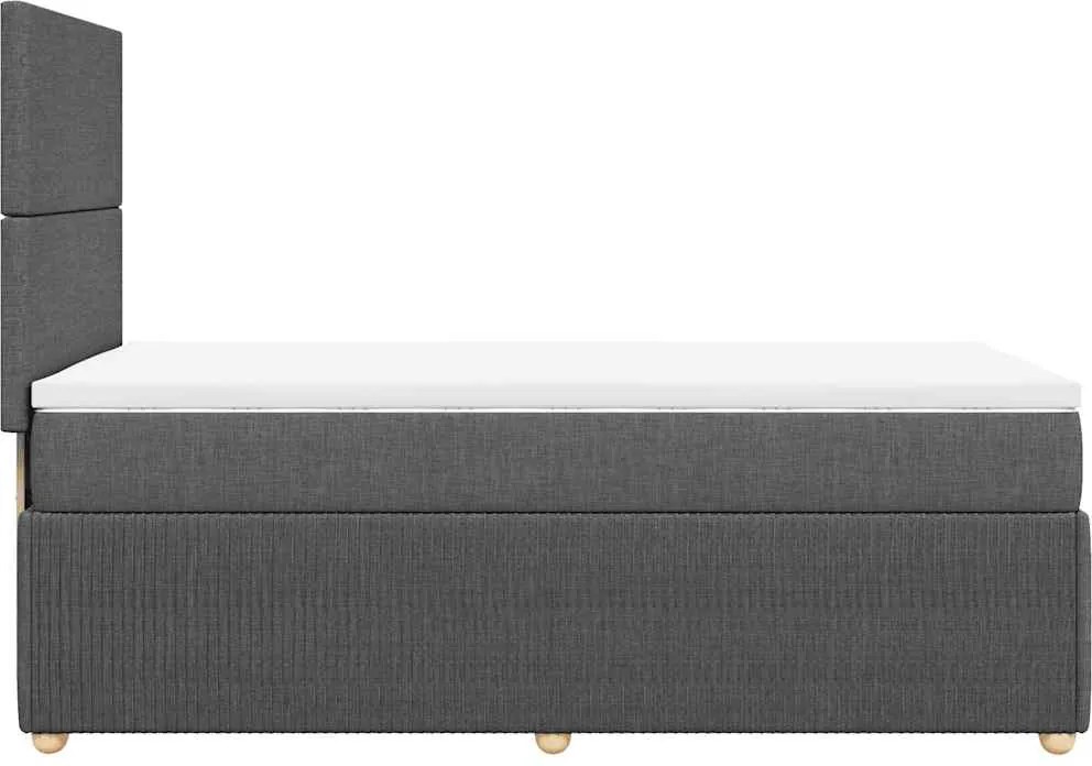 Box spring postel s matrací tmavě šedá 90x200 cm textil 3291933