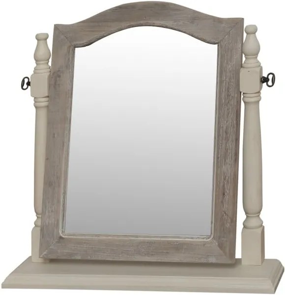 Stolní zrcadlo v krémovém rámu z topolového dřeva Livin Hill Pesaro