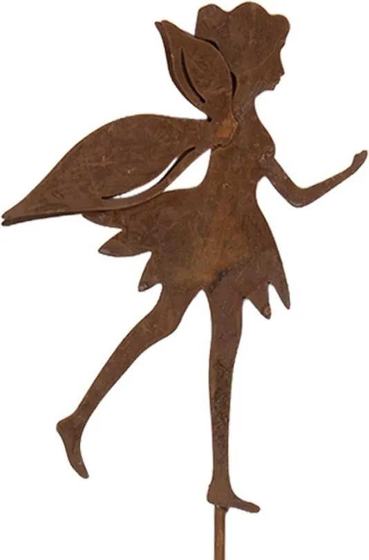 Rustikální rezavý zápich zahradní víla Fairy Rust - 9*1*42 cm