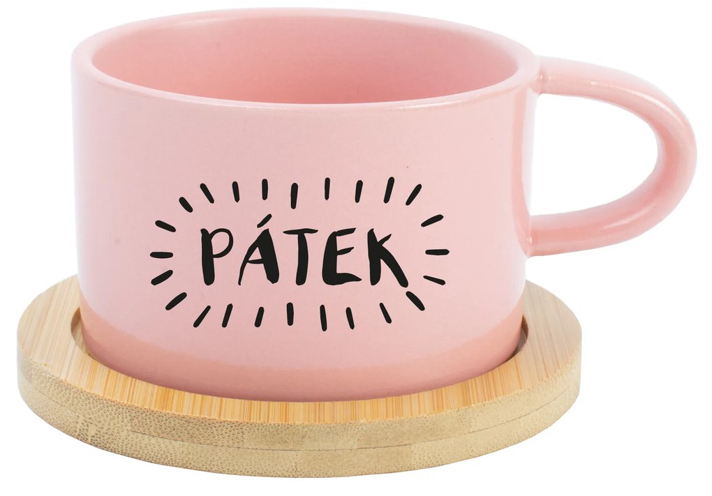 PÁTEK - růžový hrníček makronka 200 ml