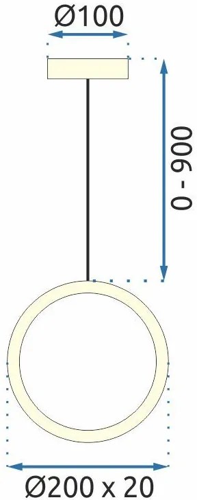 Toolight Toolight, LED závěsné svítidlo 7W, 4000K, 500lm, G112-CP, zlatá, OSW-09707