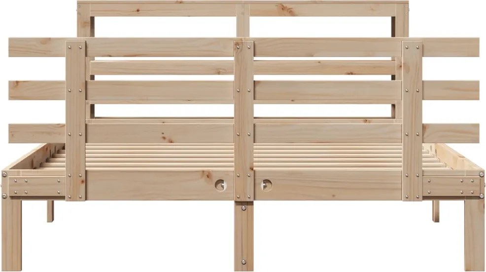 Rám postele s čelem 120 x 200 cm masivní borové dřevo 3306110