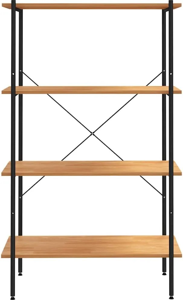 Policový regál se 4 policemi černý a dub 80 x 40 x 130 cm 336344